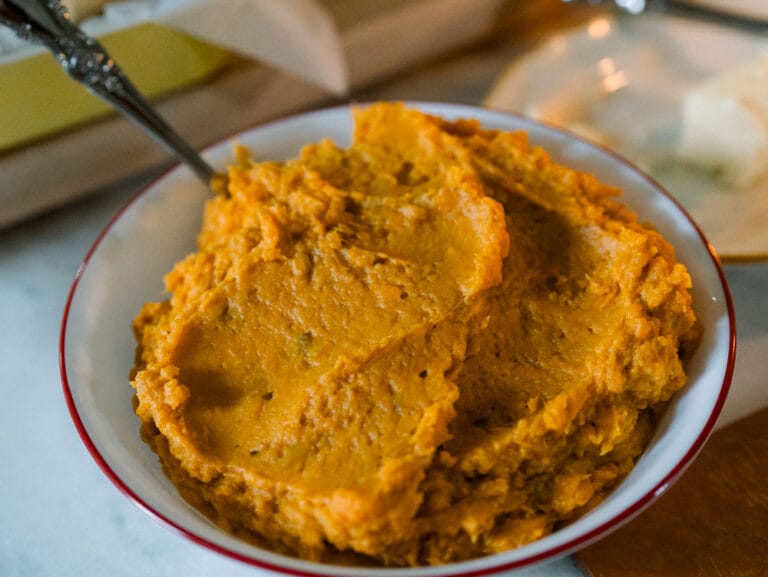 Brown Butter and Sage Mashed Sweet Potatoes - Christine's Notebook