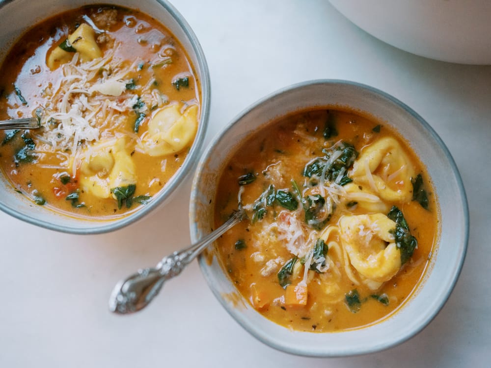 Creamy One-Pot Italian Tortellini Soup - Christine's Notebook